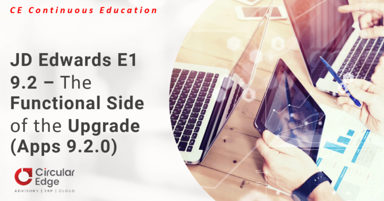 JD Edwards E1 9.2: Functional Upgrade